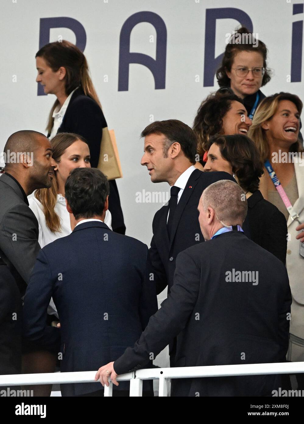 French President Emmanuel Macron arrives at the site of the Opening ...