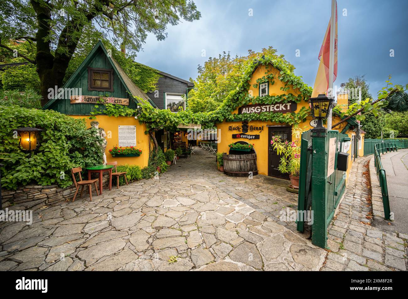 Vienna, Austria, August 22, 2022. Grinzing village is a famous hilltop ...
