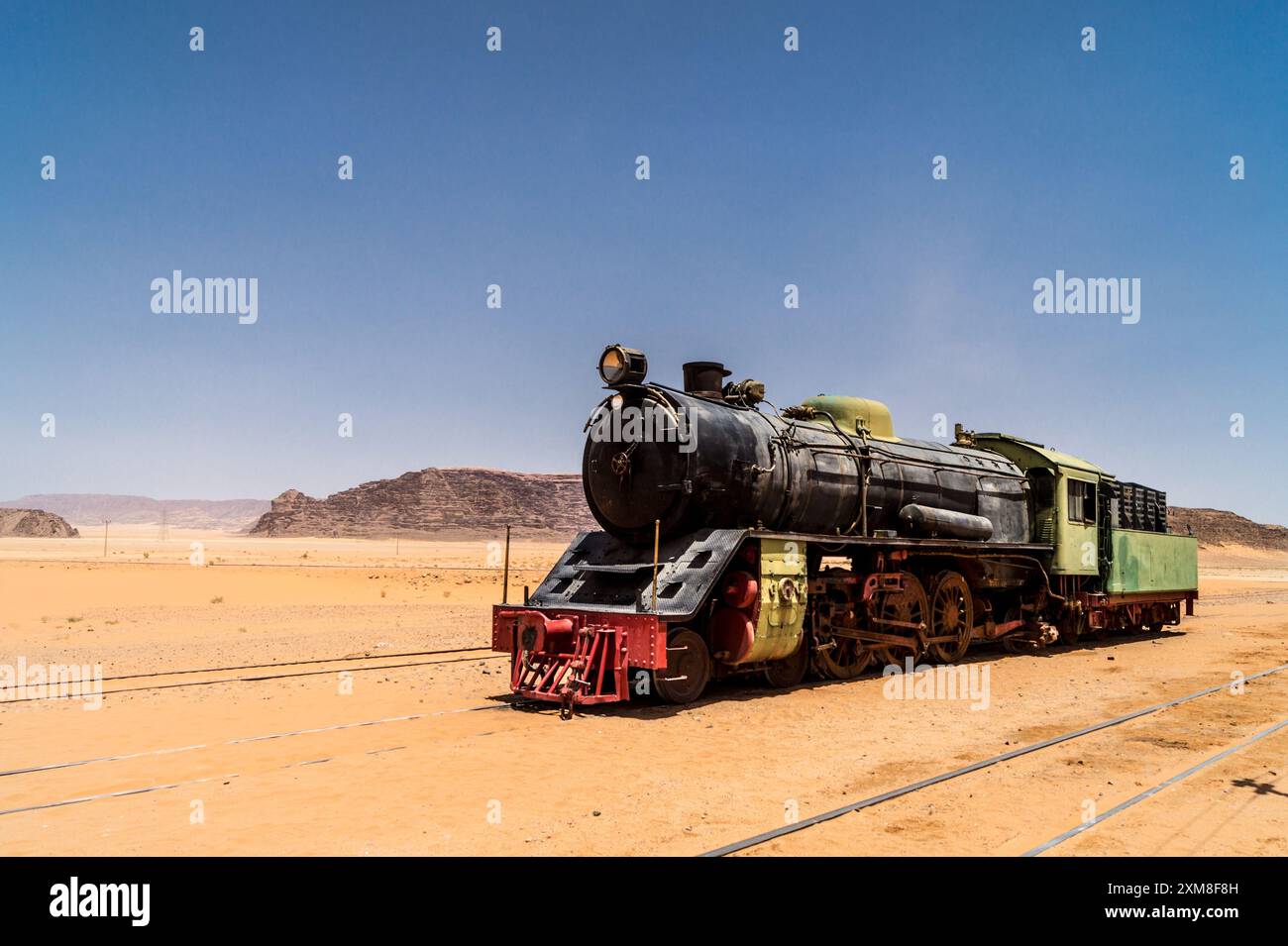 Steam locomotive at a tourist site commemorating the location of ...