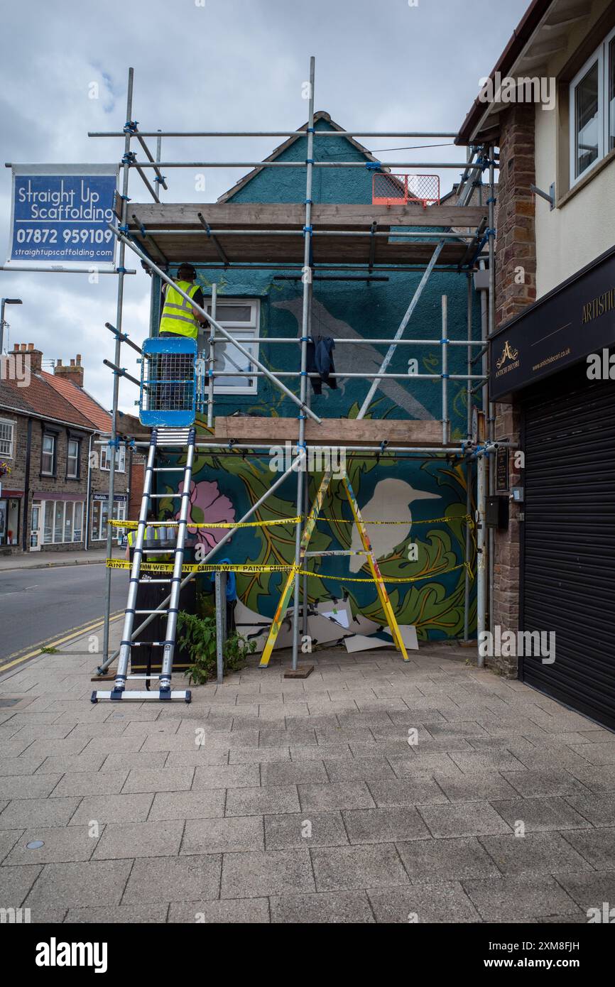 Mural, street art being painted on the side of The Bristol Spice ...