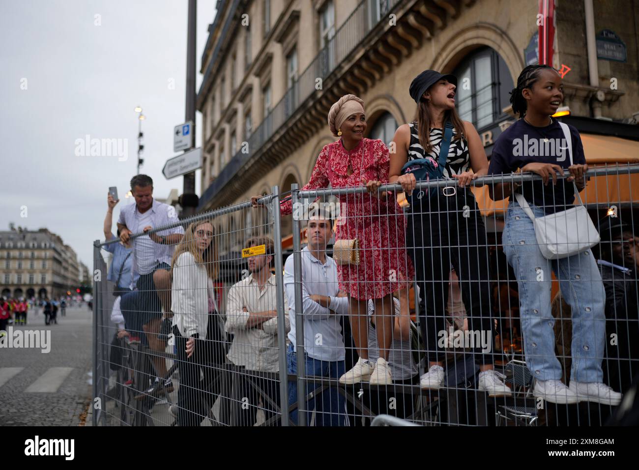 Spectators wait for the start of the opening ceremony of the 2024 ...