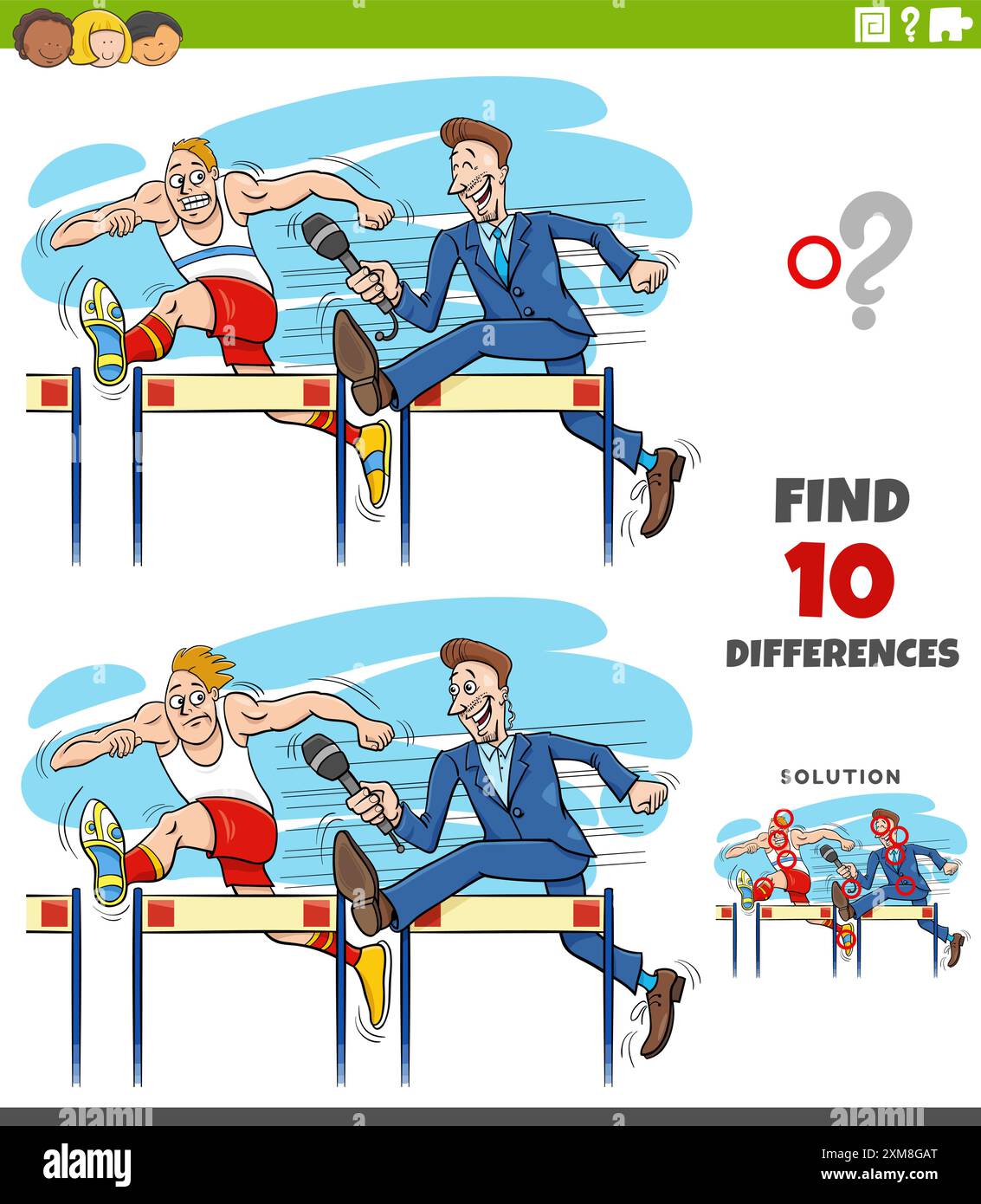 Cartoon illustration of finding the differences between pictures ...