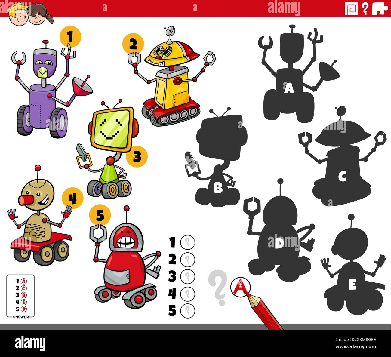 Preschool shadow activity robots hi-res stock photography and images ...