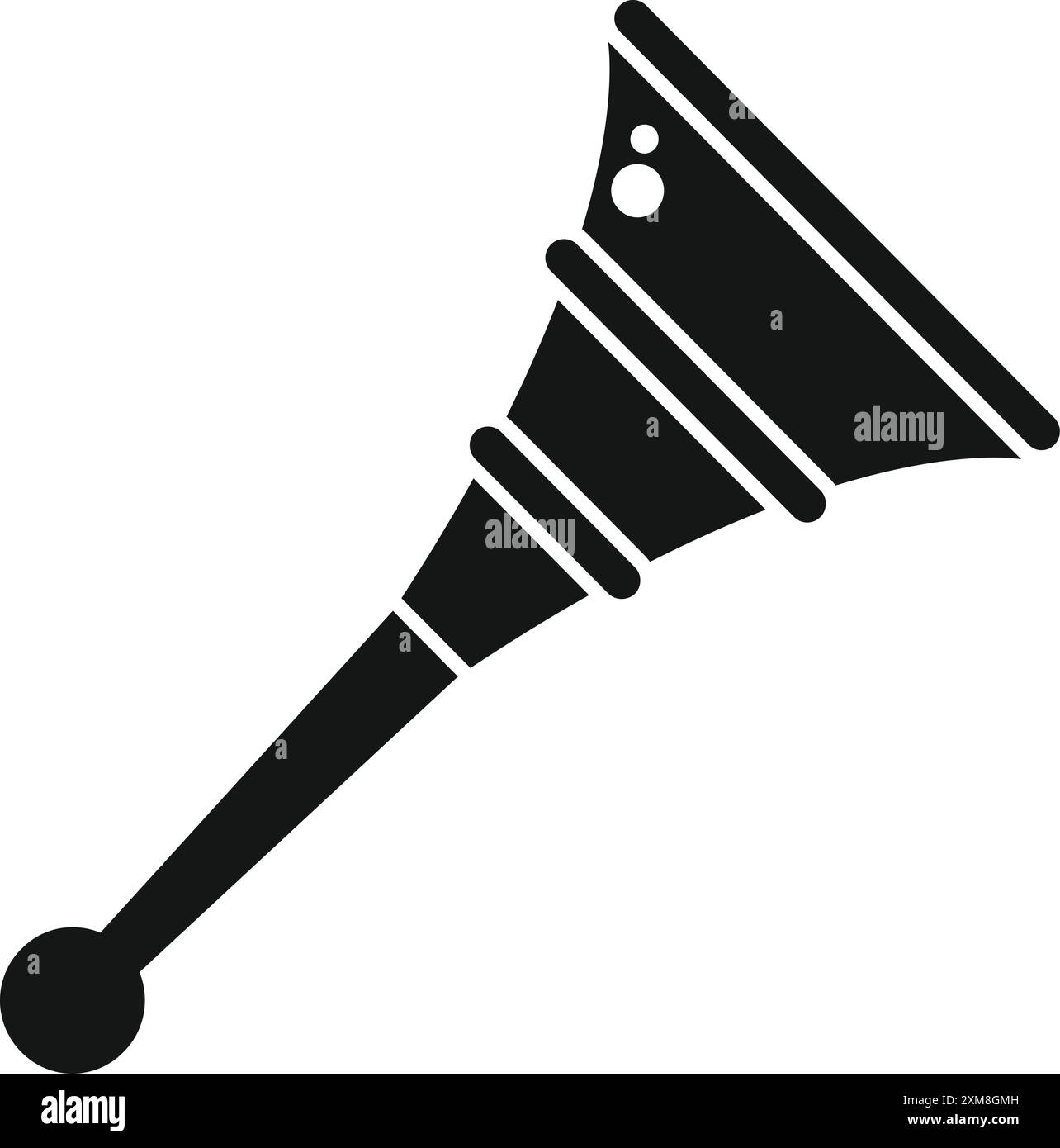 Black silhouette of a vuvuzela, a wind instrument used by fans to make ...