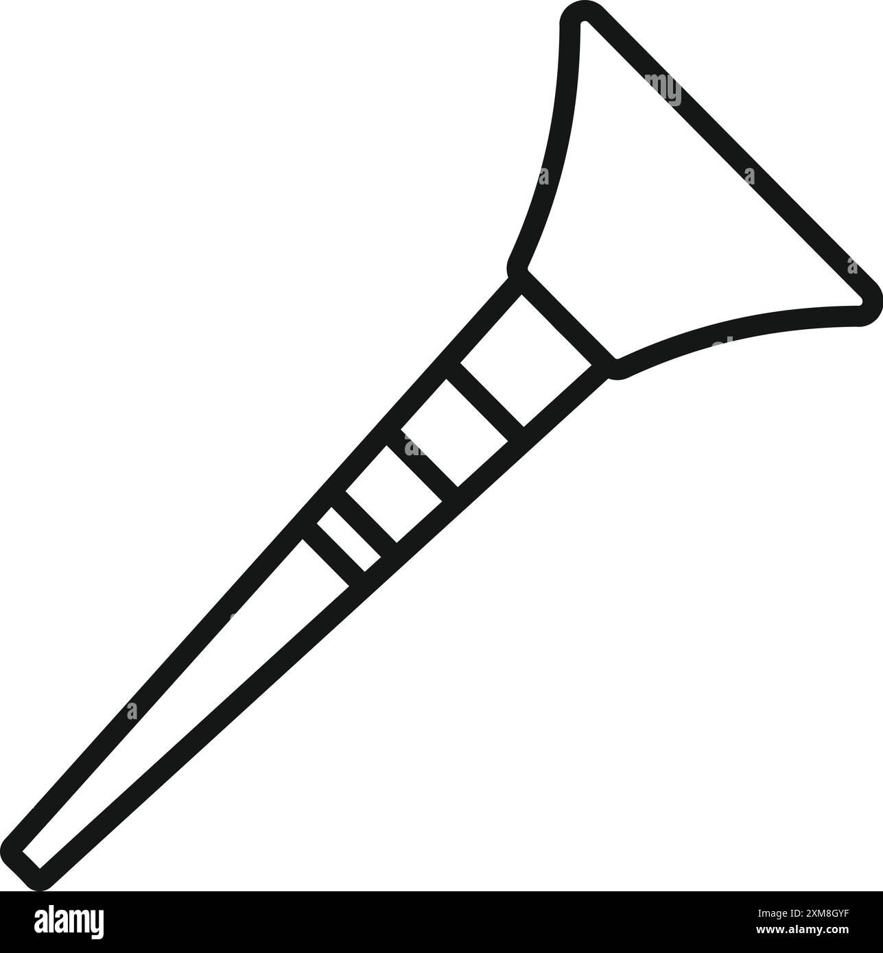 Line art icon of a vuvuzela, a long horn traditionally blown by fans at ...