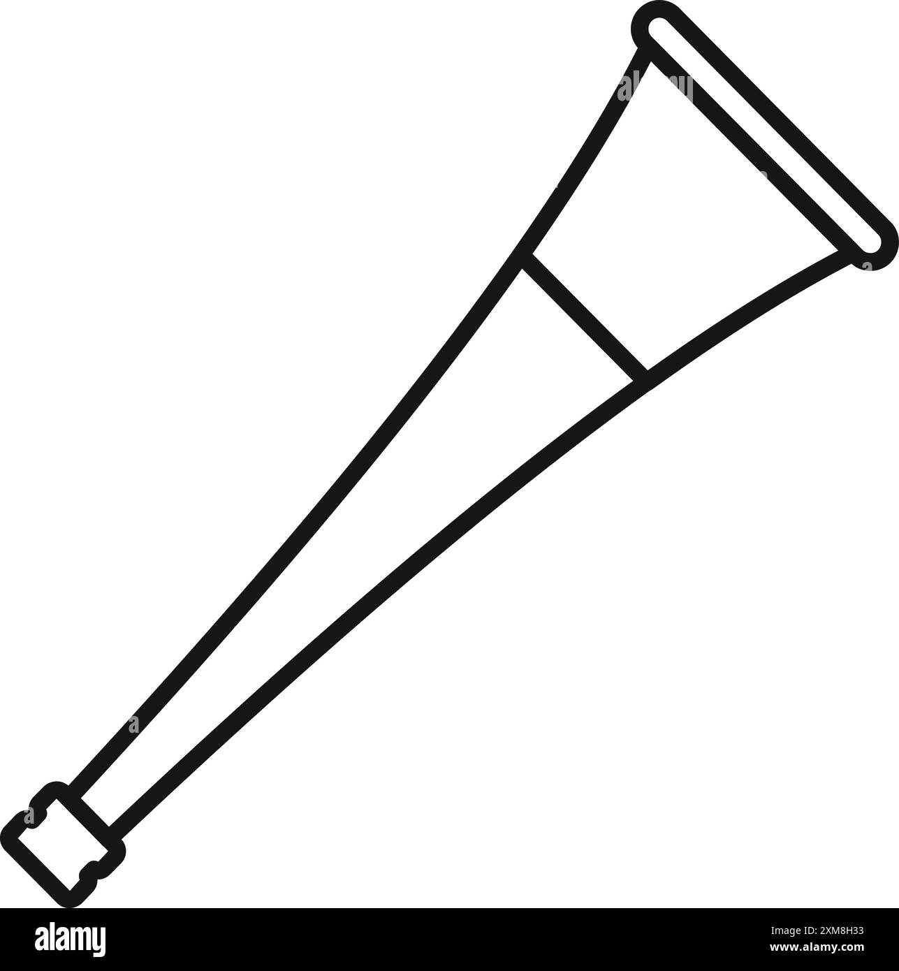 Simple vuvuzela icon with black outline symbolizing a football fan ...