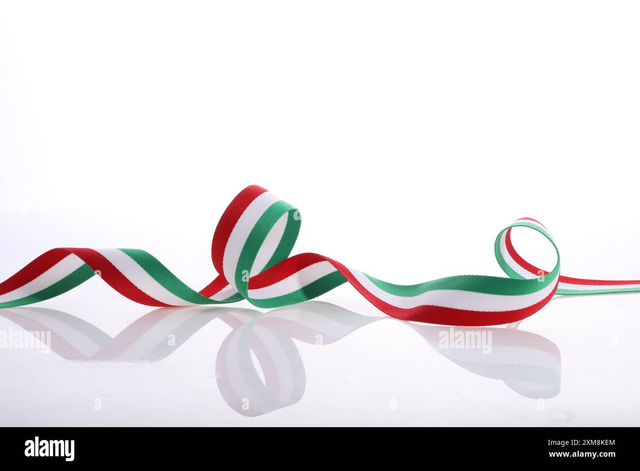Ribbon in colors of Hungarian flag isolated on white Stock Photo - Alamy