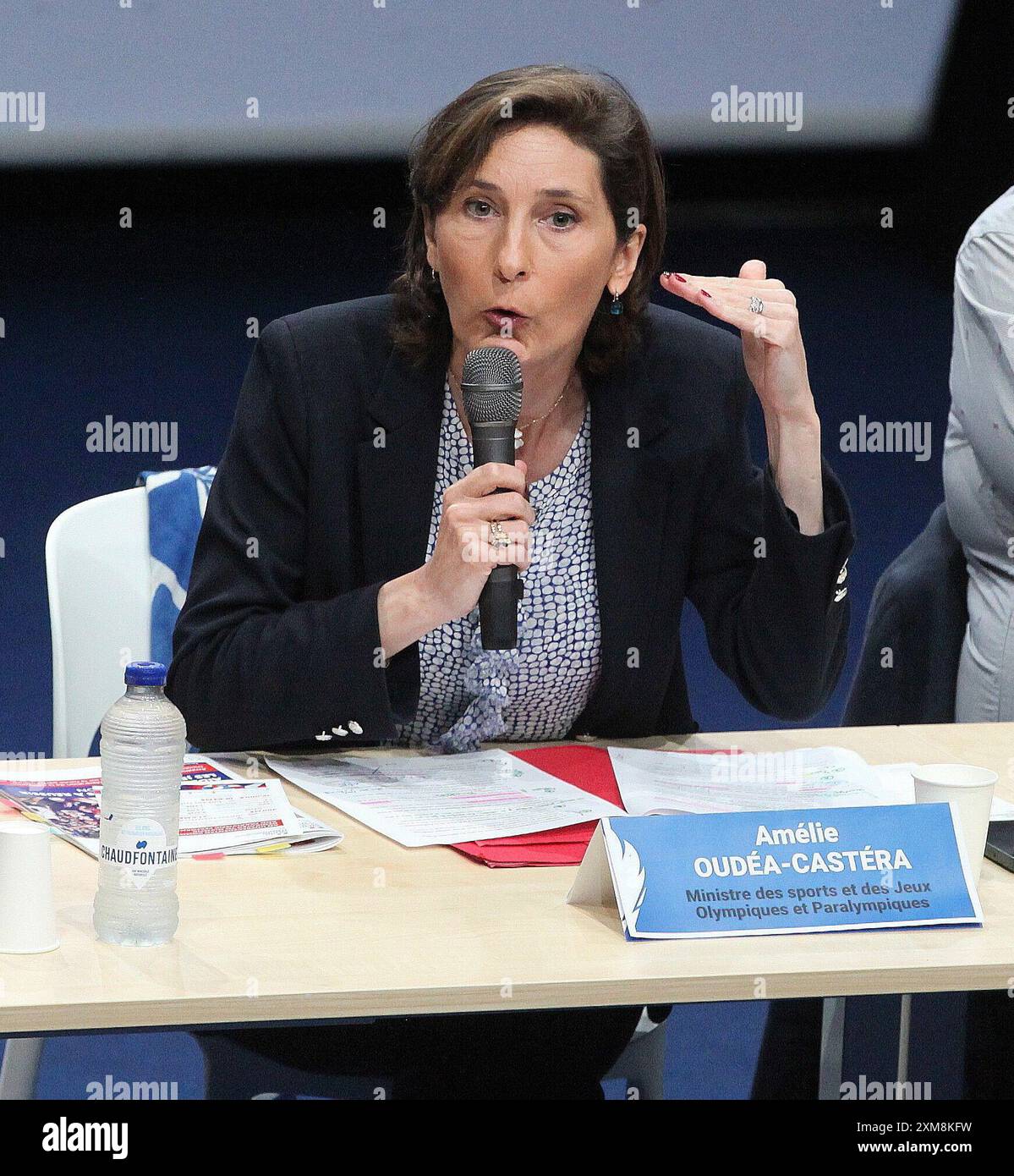 French Sports Minister Amelie Oudea-Castera at Club France during the ...