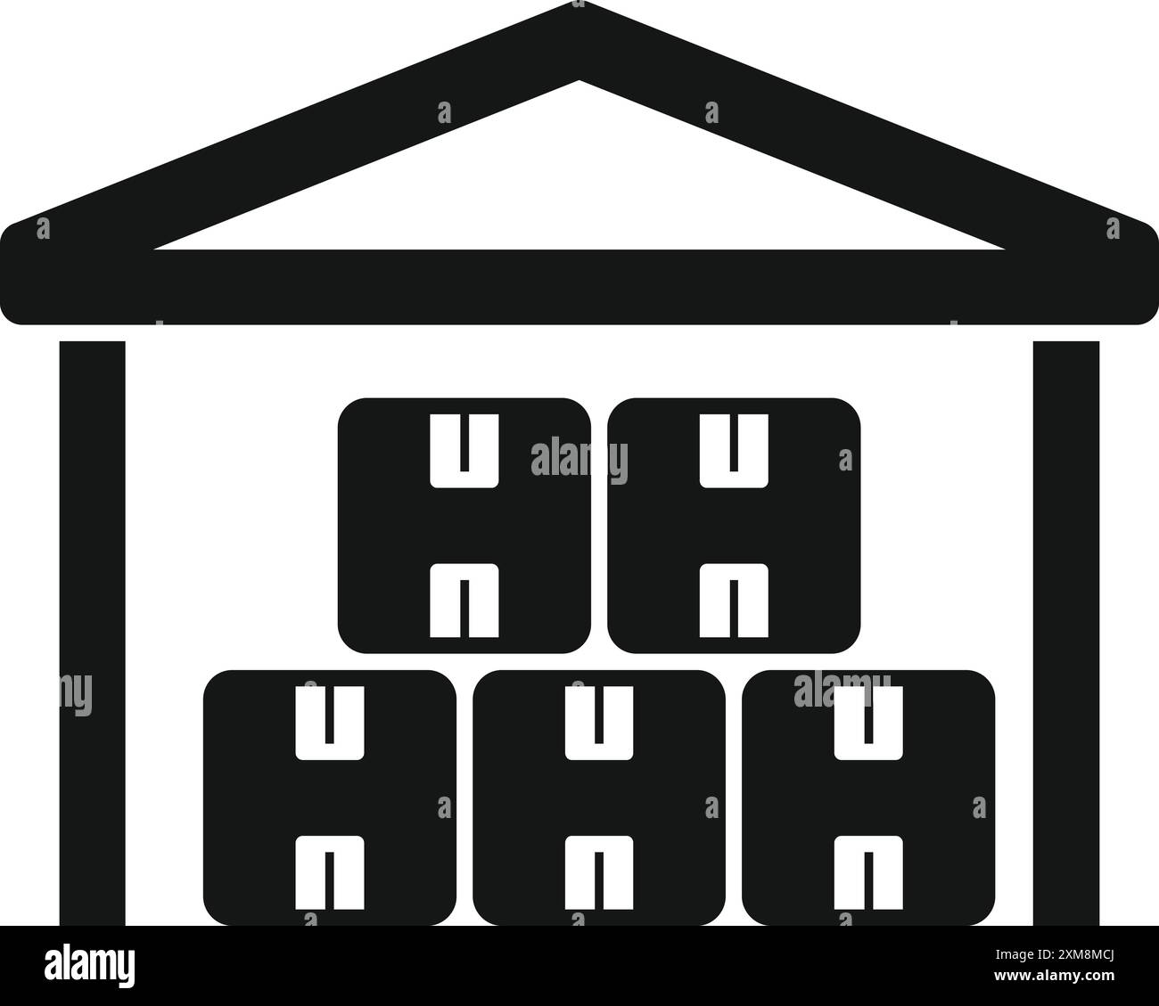 Simple icon of a storage unit holding cardboard boxes Stock Vector ...