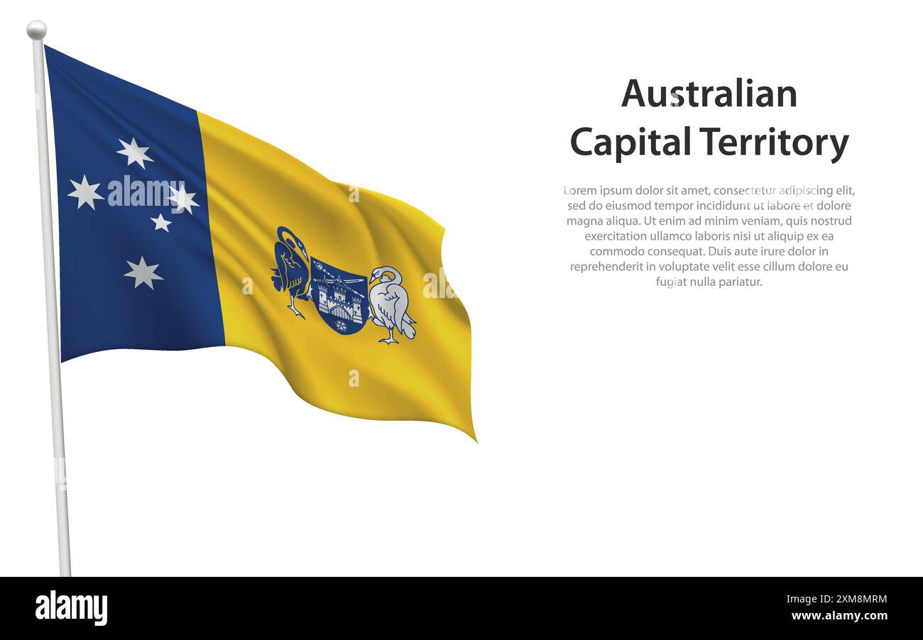 Isolated waving flag of Australian Capital Territory is a state ...
