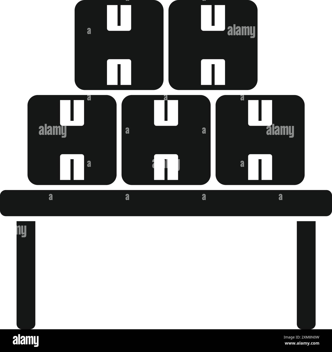 Warehouse boxes table Black and White Stock Photos & Images - Alamy