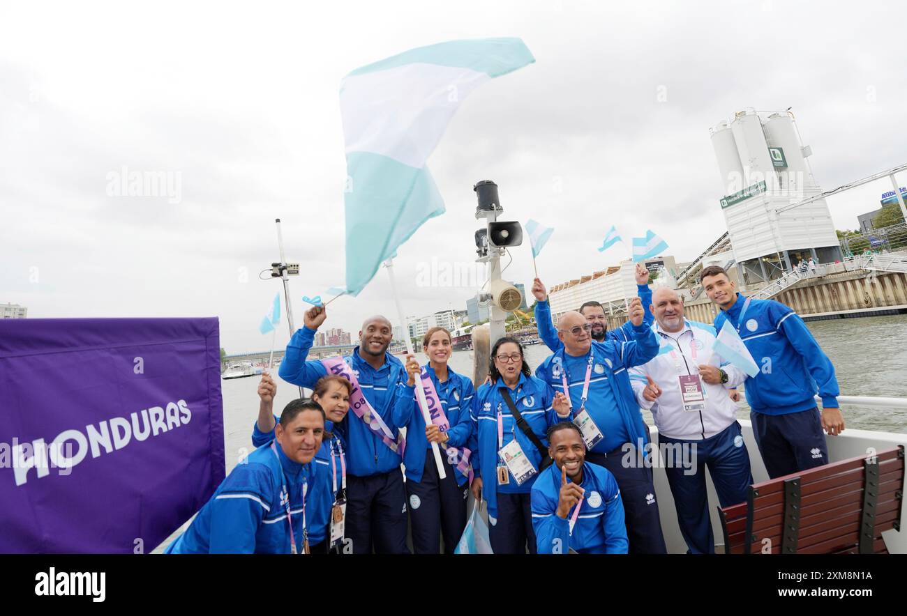 Members of the Honduran delegation attend the opening ceremony of the ...