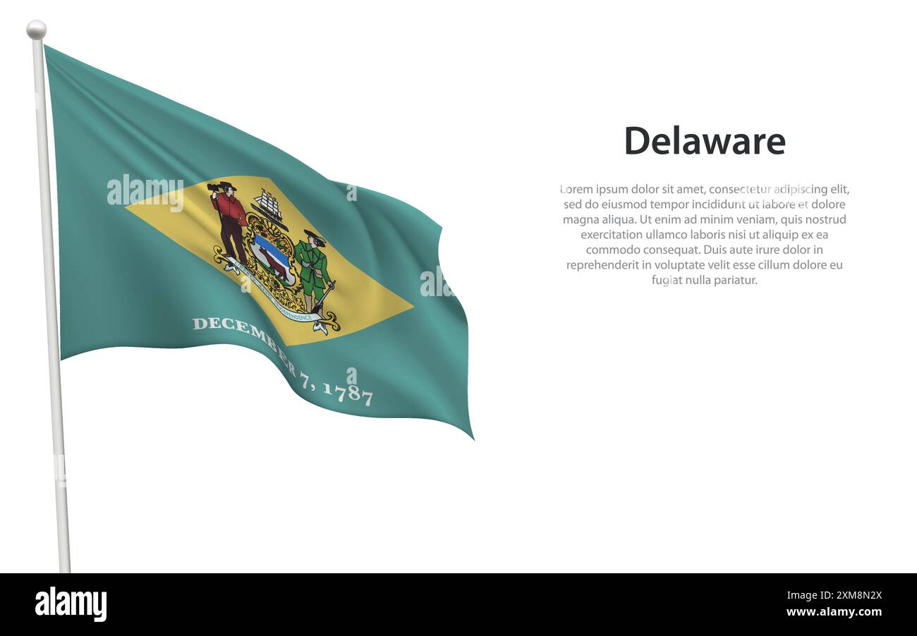 Realistic flag state delaware hi-res stock photography and images - Alamy
