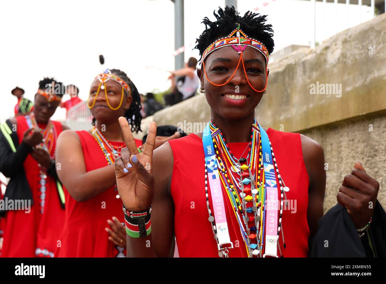 Athletes of Kenya pose for a photo prior to the opening ceremony for ...