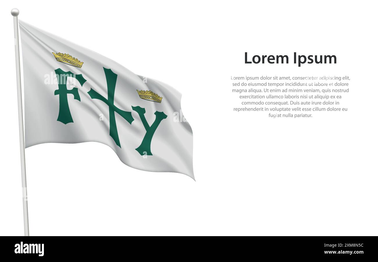 Christopher Columbus waving historical flag, symbolizing early American ...