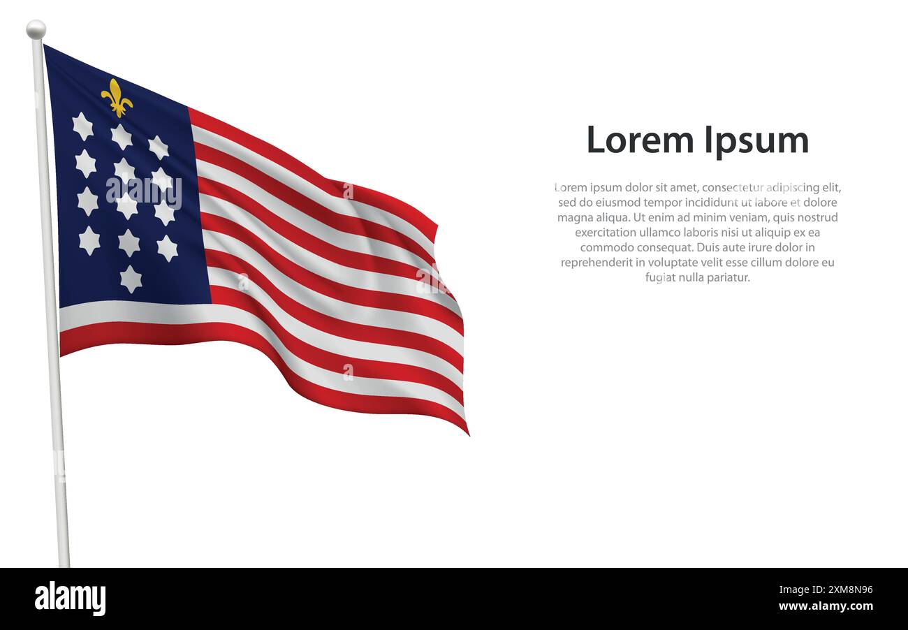 French Alliance waving historical flag, symbolizing early American ...