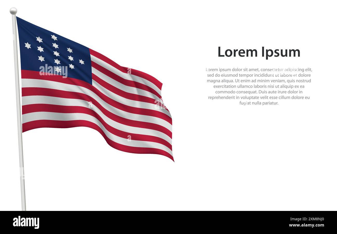 Hulbert waving historical flag, symbolizing early American independence ...