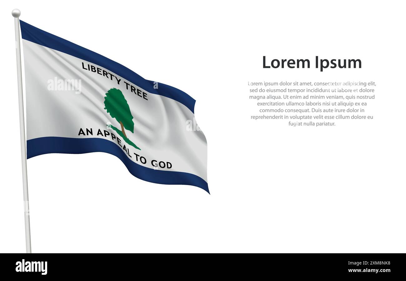 Liberty Tree waving historical flag, symbolizing early American ...