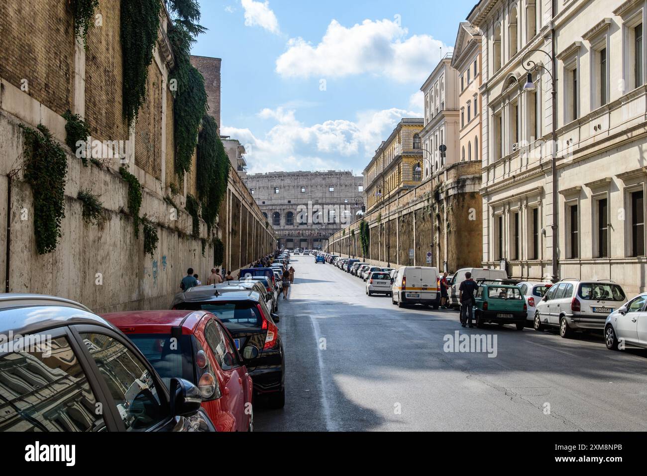 Rome, Italy - October 1, 2019: A bustling Roman street with a view of ...