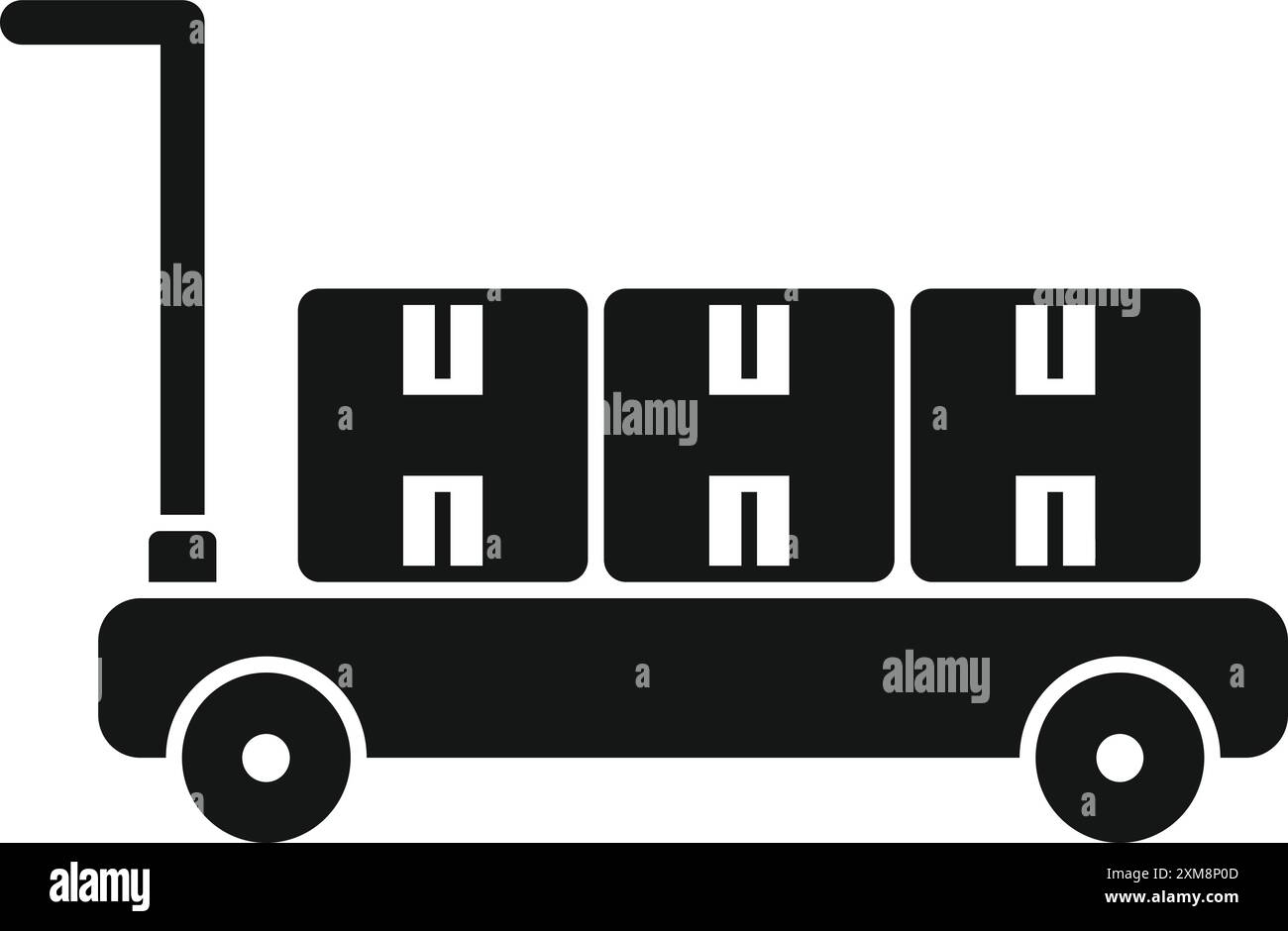 Black silhouette of a platform trolley carrying packages Stock Vector ...