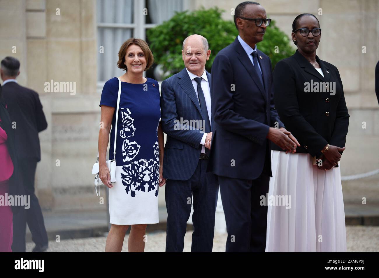 Olaf Scholz, Chancellor of Germany, and his wife Britta Ernst attending ...