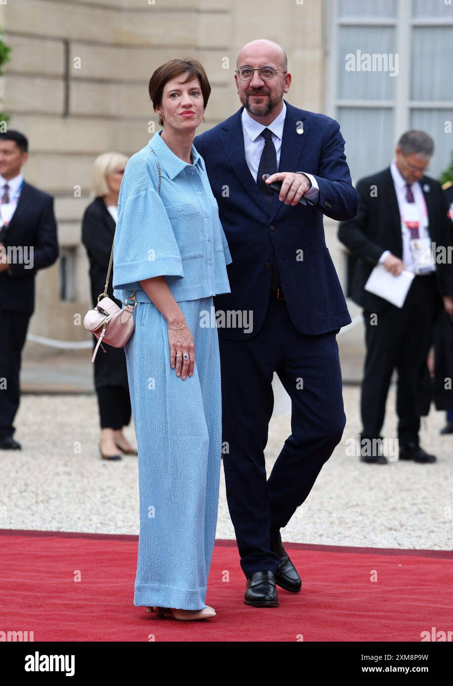 President of the European Council Charles Michel and his wife, Amélie ...