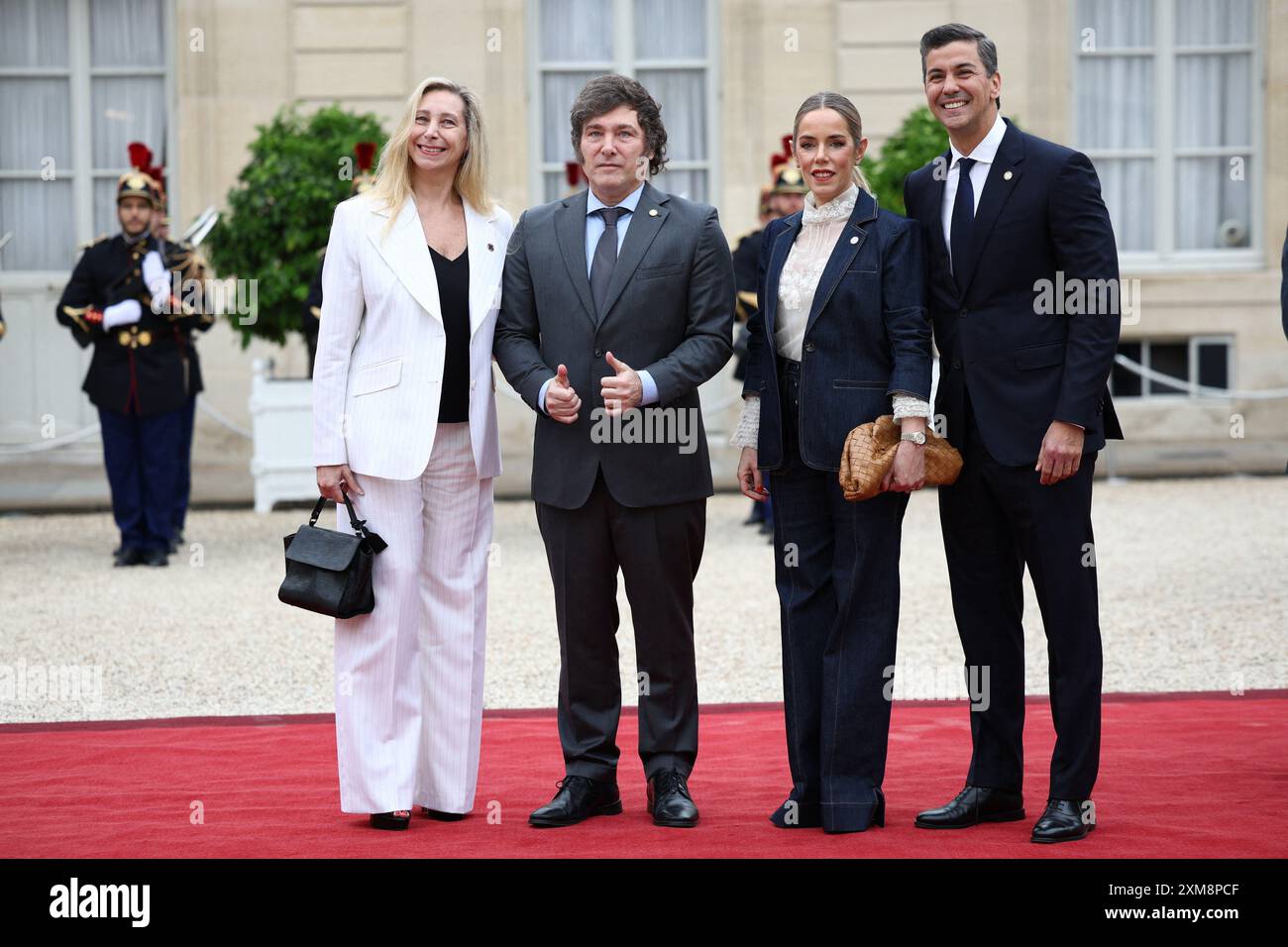 Paris, France. 26th July, 2024. Argentine's President Javier Milei and ...
