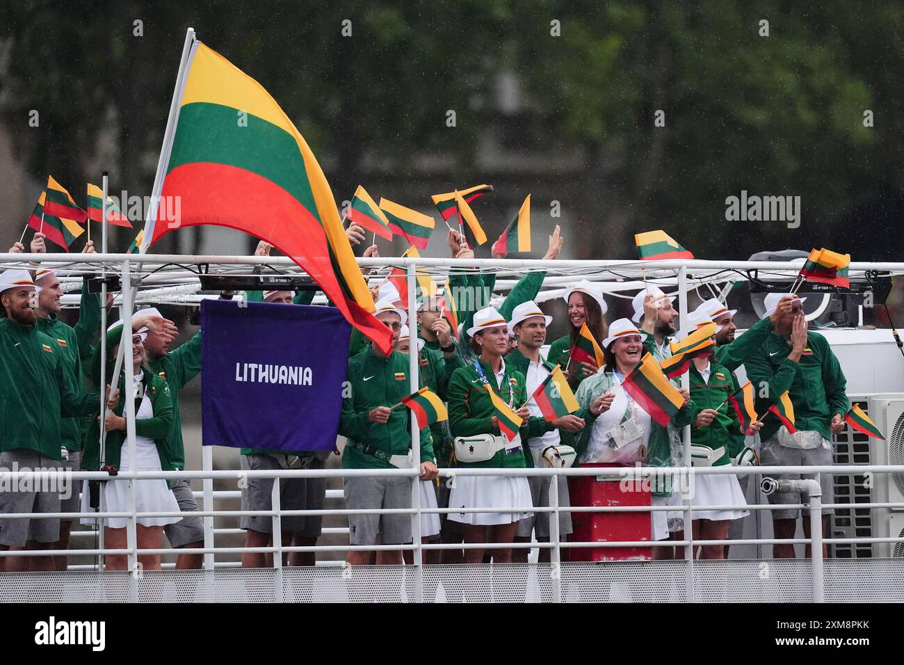 The Lithuania Olympic Team during the opening ceremony of the Paris ...