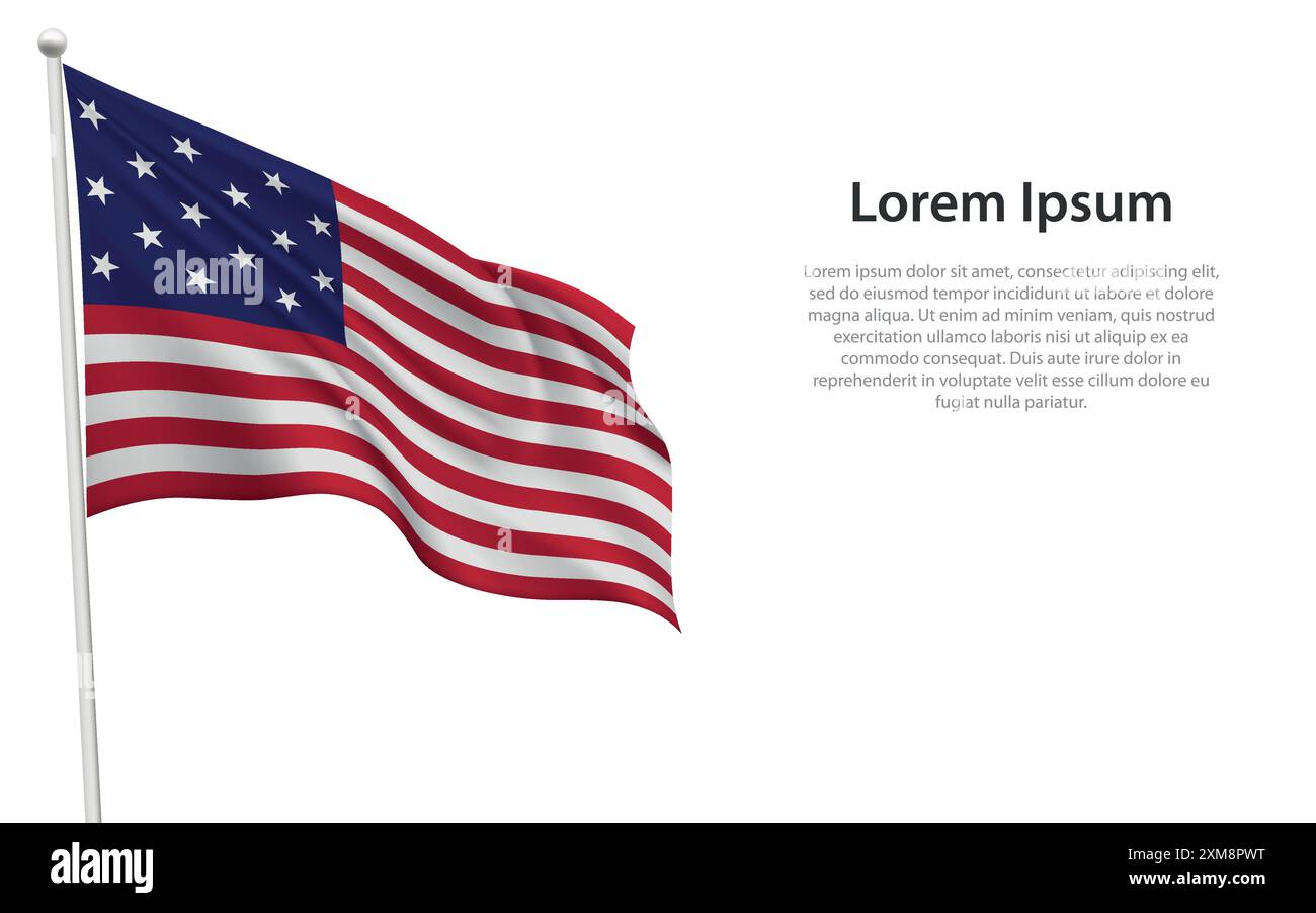 Star Spangled Banner waving historical flag, symbolizing early American ...