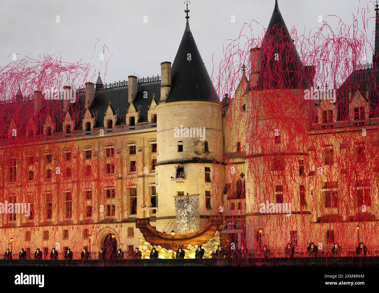 Paris, France. 26th July, 2024. Dancers perform in front of the ...
