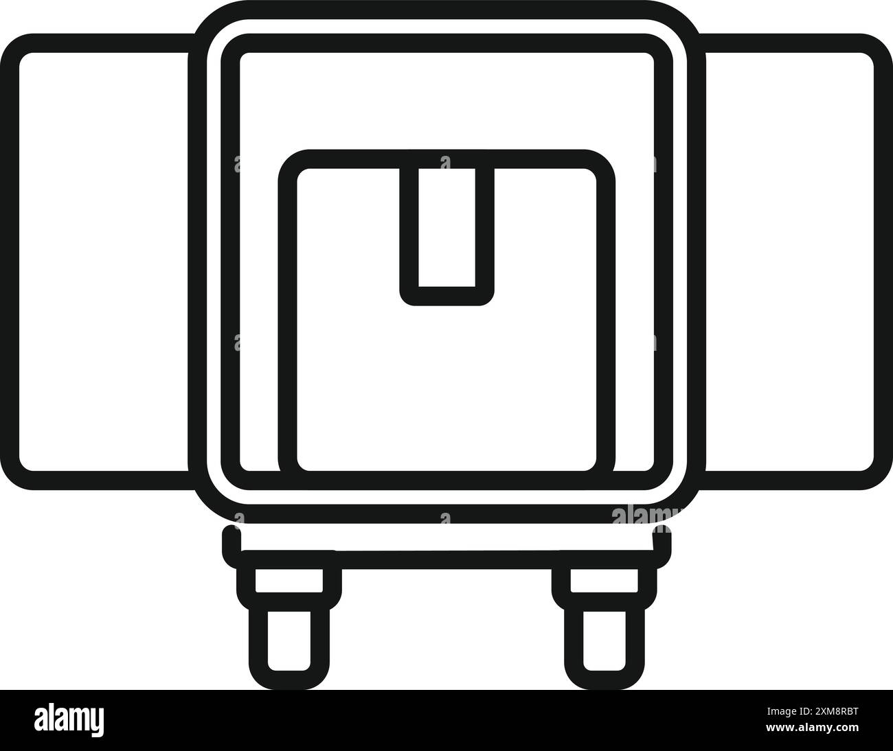 Simple icon of an electric transformer distributing electricity with ...