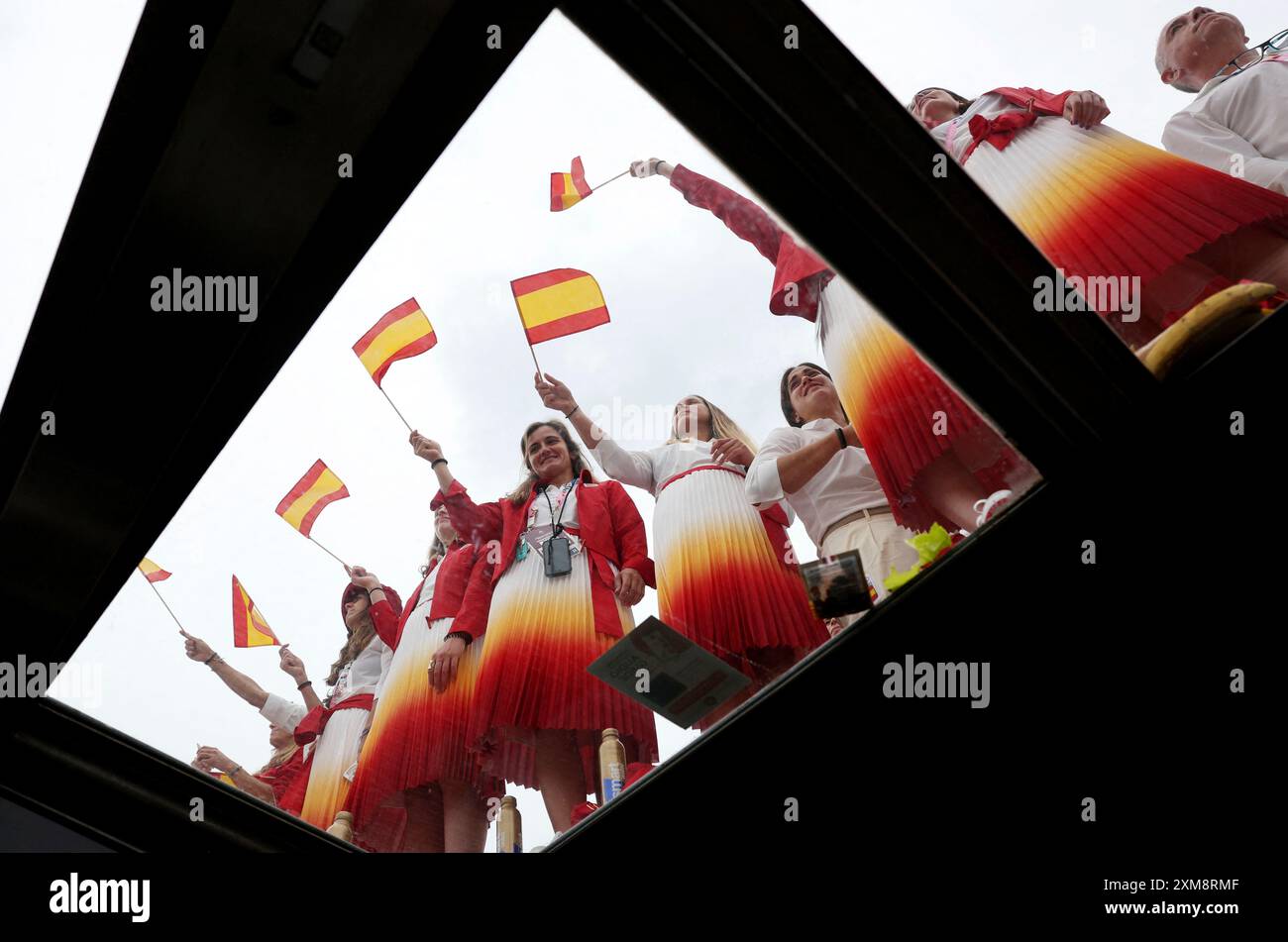 Athletes of Spain attend the opening ceremony for the 2024 Summer ...