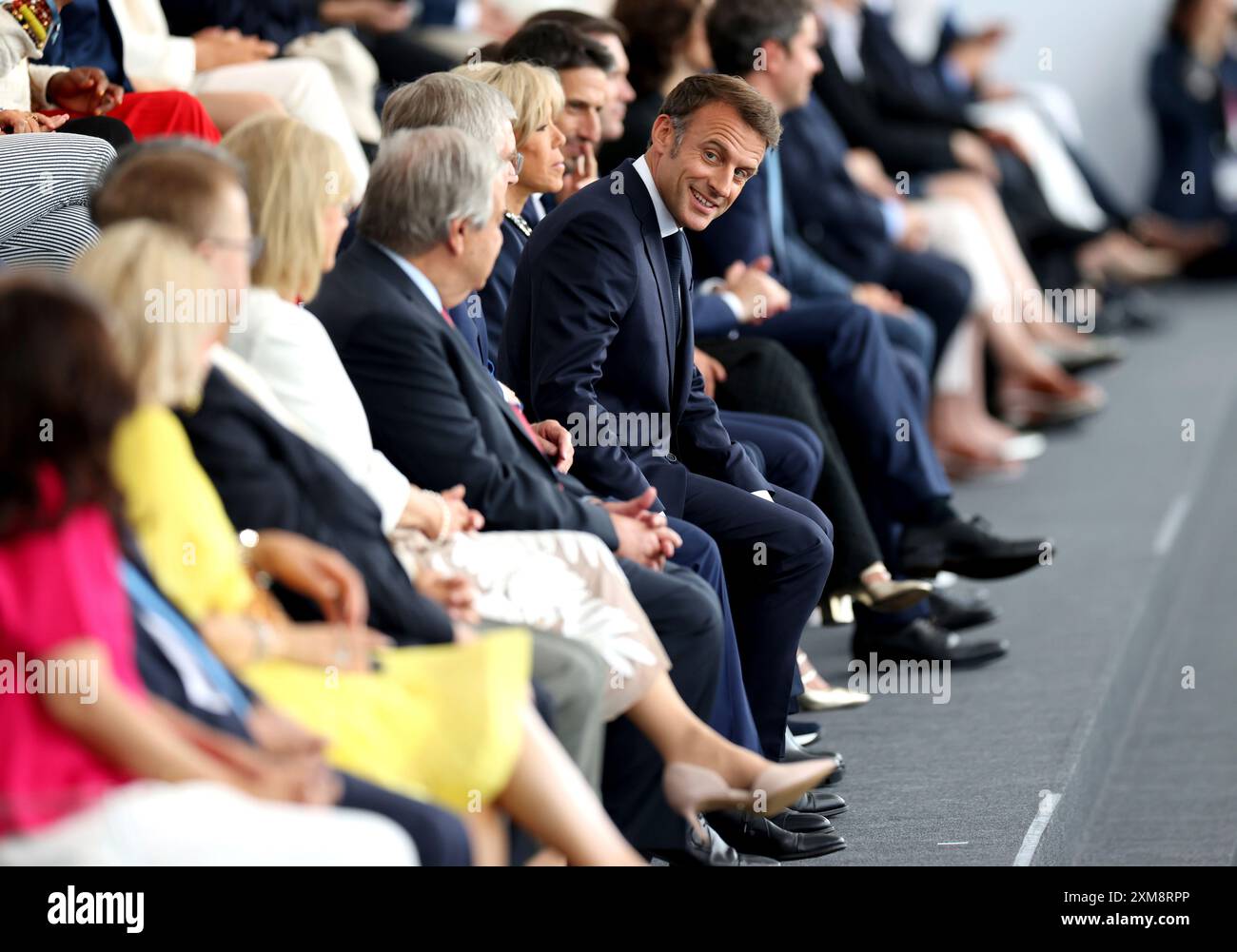 French President Emmanuel Macron looks on, in Paris, France, during the ...