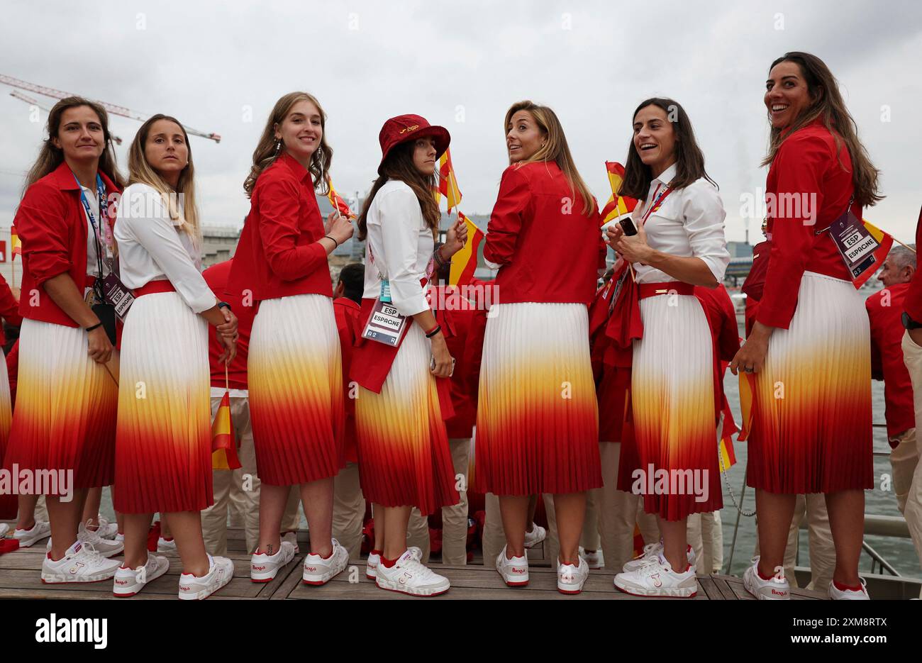Athletes of Spain attend the opening ceremony for the 2024 Summer ...