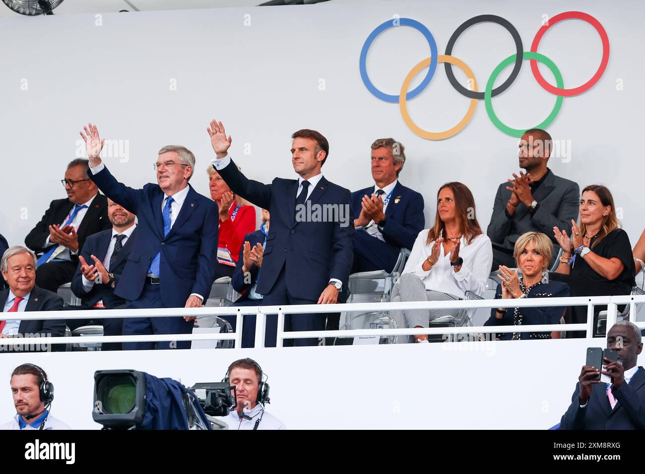 Thomas Bach (IOC Praesident), Emmanuel Macron (Staatspraesident der Franzoesischen Republik ...