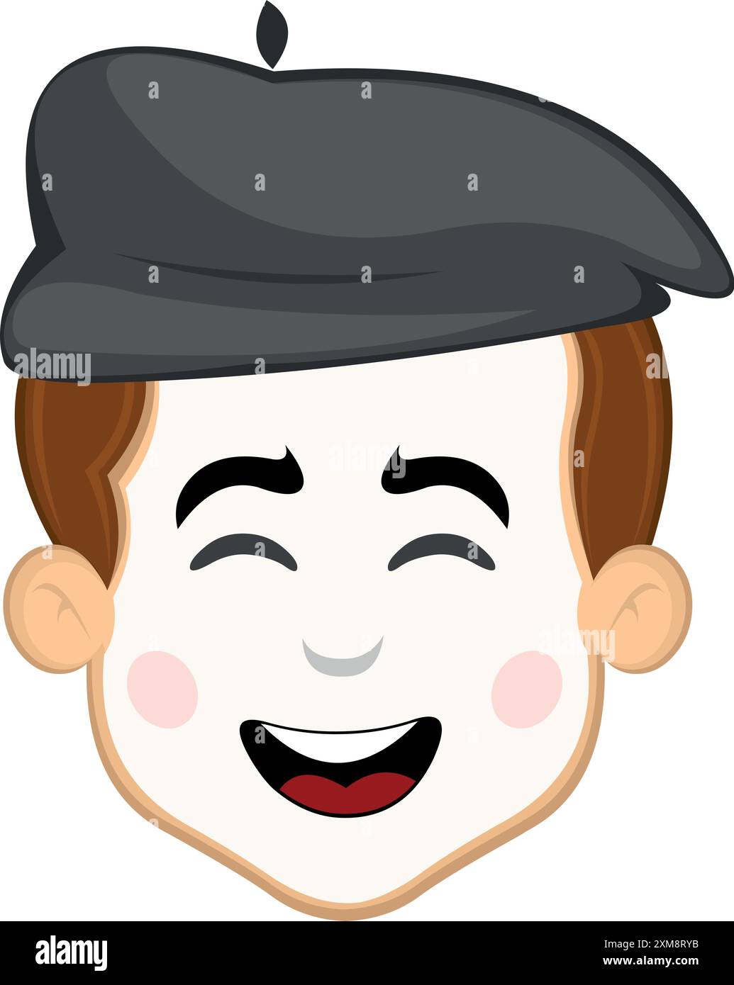 vector illustration face character of street artist mime cartoon with a ...