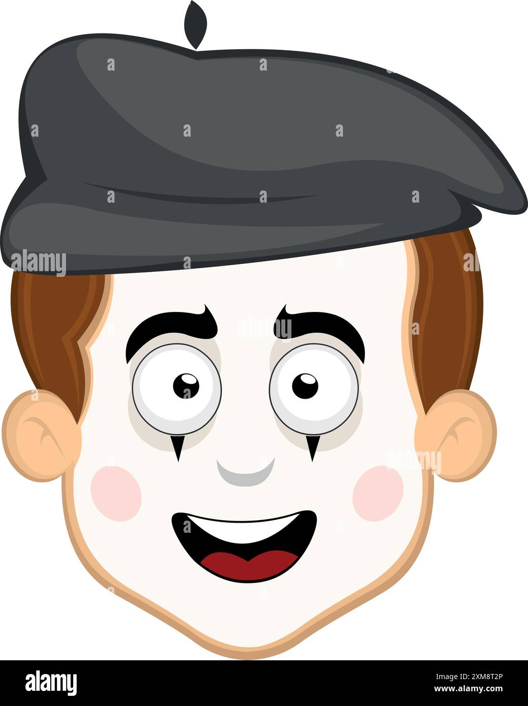 vector illustration face character of street artist mime cartoon with a ...