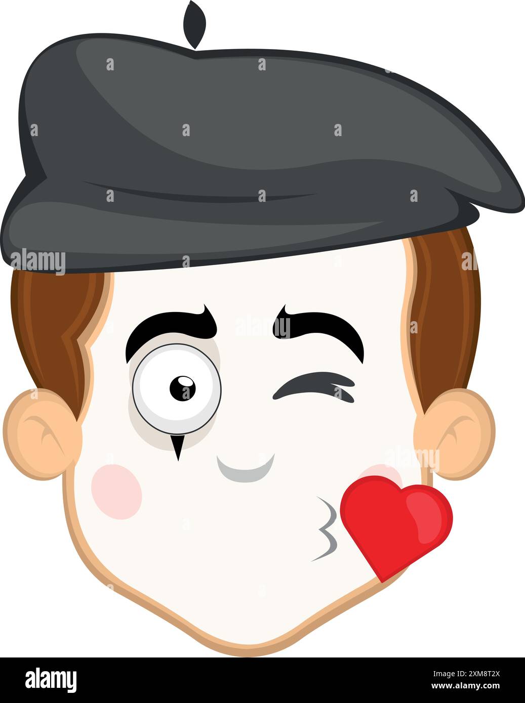 vector illustration face character of street artist mime cartoon ...