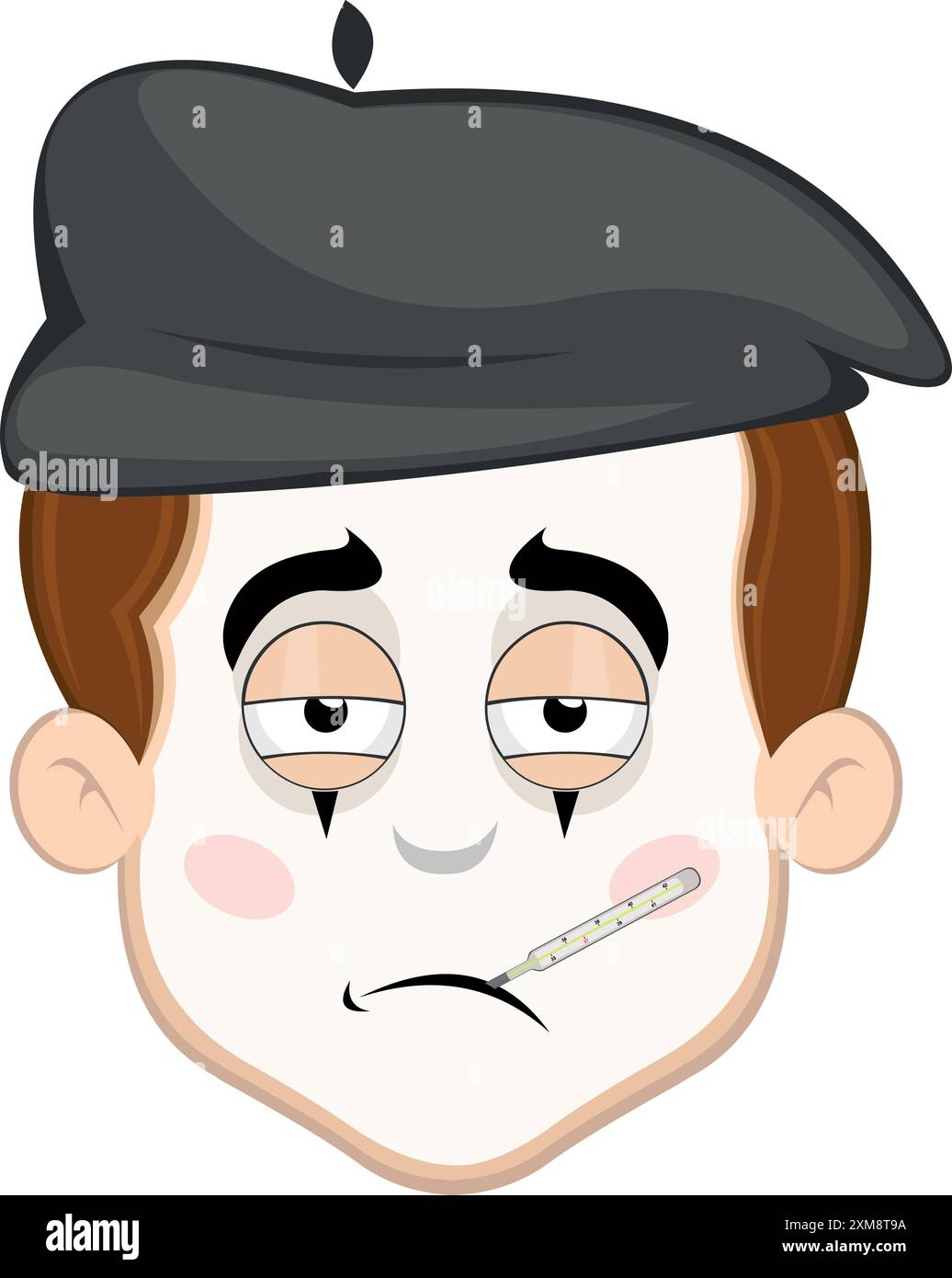 Sick Cartoon Face With Thermometer Sick Cartoon Images | Free Photos,