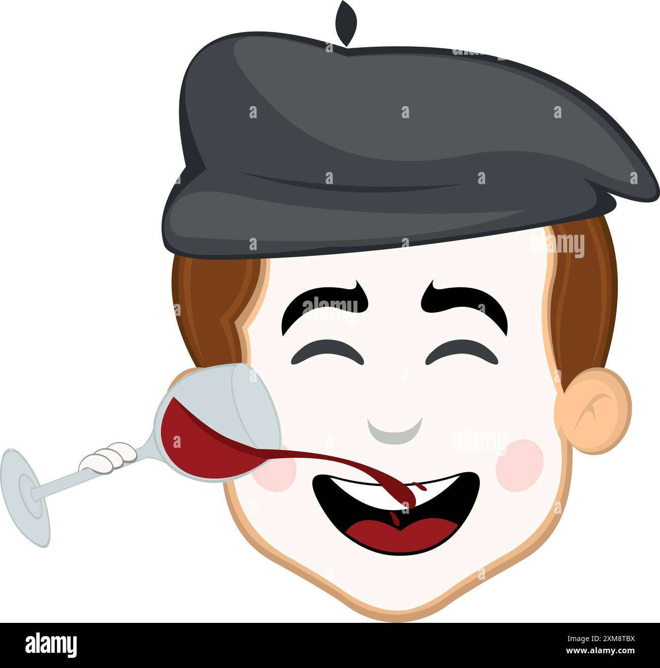 vector illustration face character of street artist mime cartoon ...