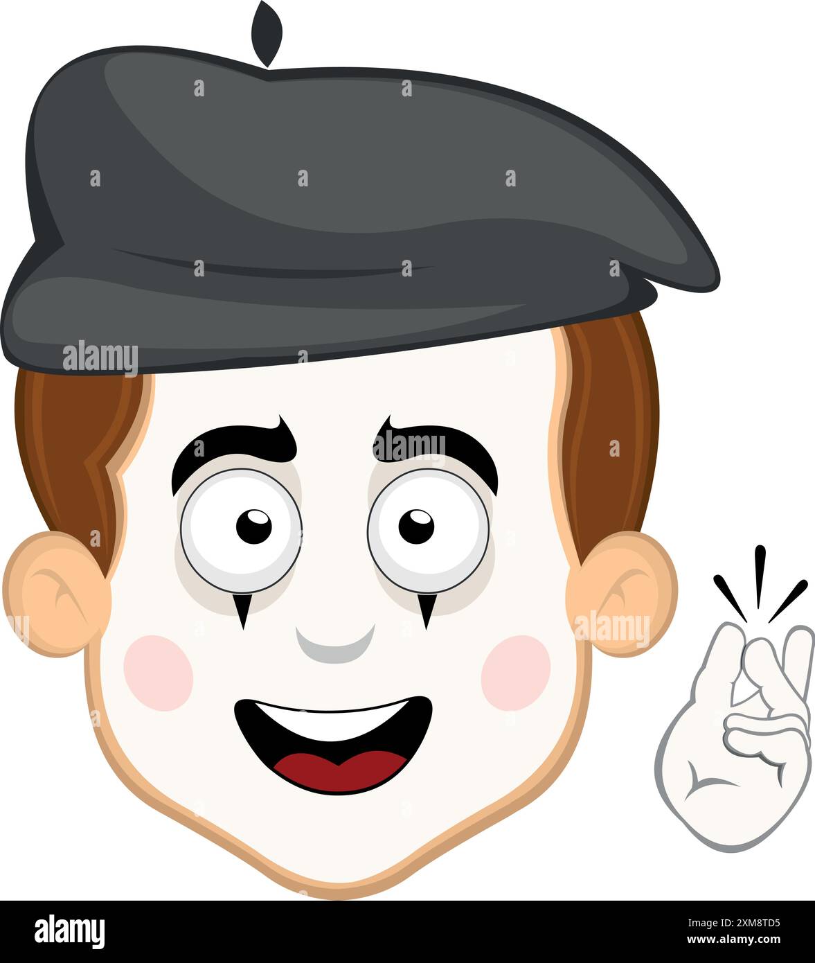 vector illustration face character of street artist mime cartoon ...