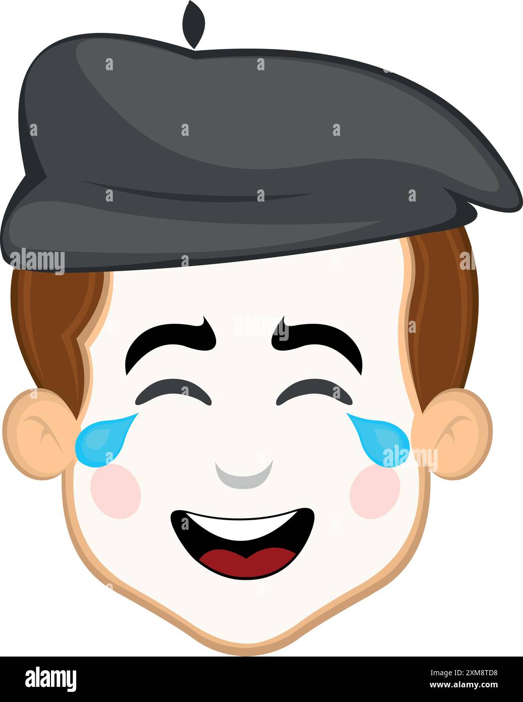 vector illustration face character of street artist mime cartoon, with ...