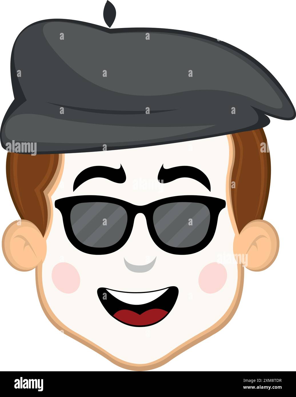 vector illustration face character of street artist mime cartoon, with ...