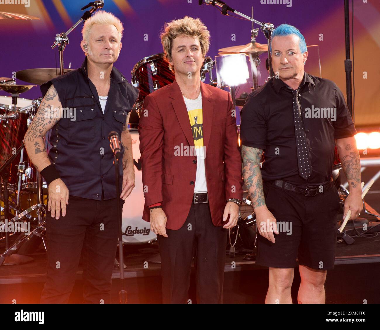 Ny. 26th July, 2024. Mike Dirnt, Billie Joe Armstrong, Tre Cool, Green ...