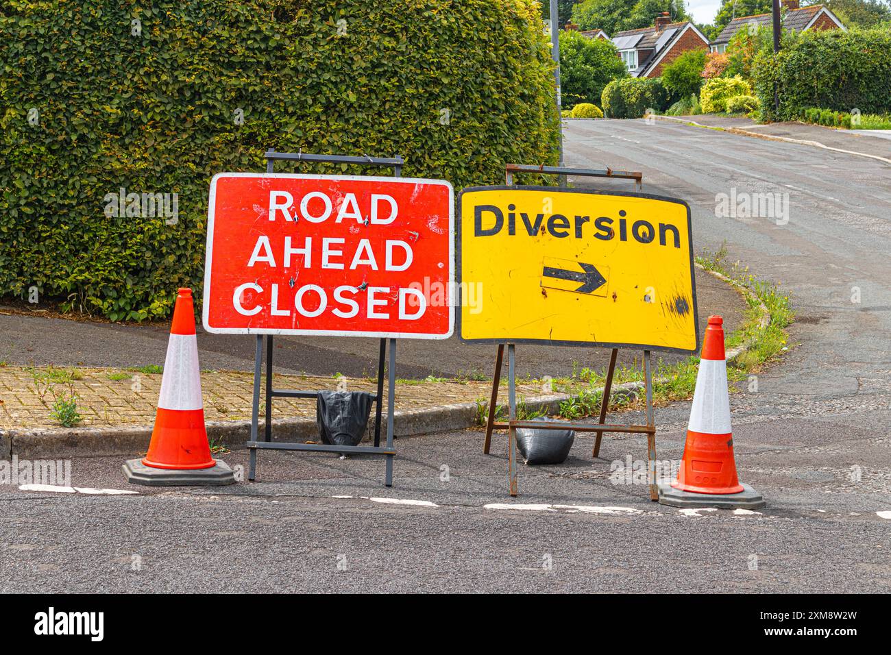 Signage in the village of Marnhull, Sturminter Newton, Dorset advising ...