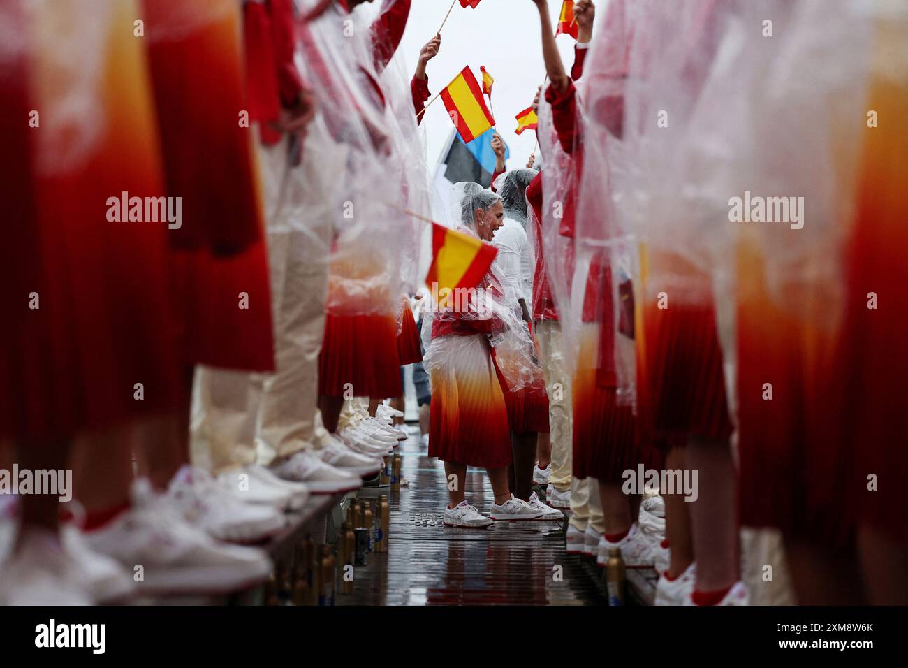 Athletes of Spain attend the opening ceremony for the 2024 Summer ...