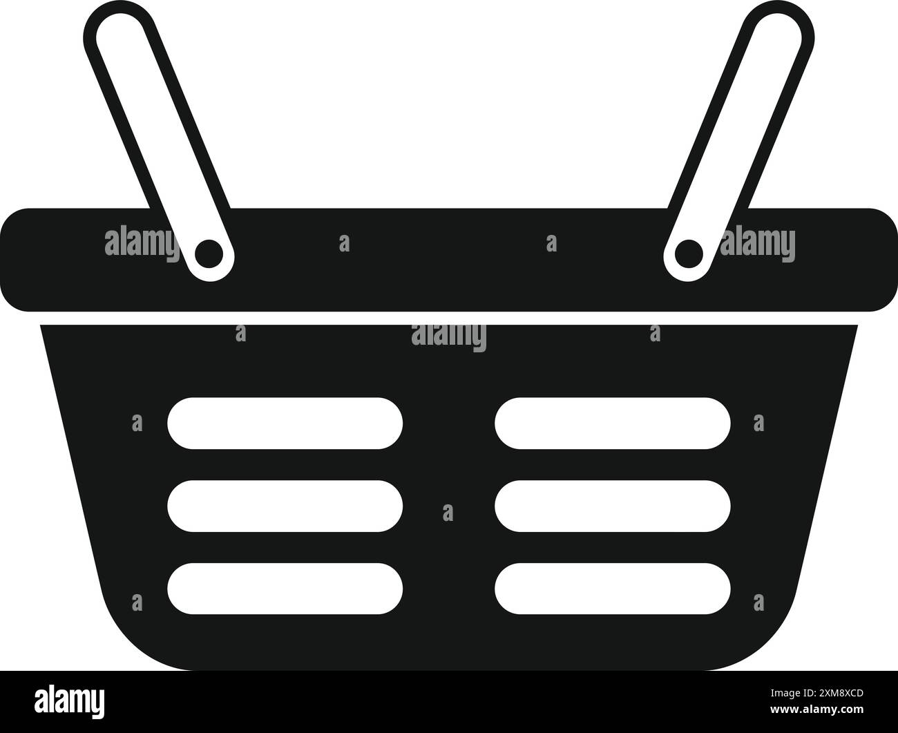 Simple icon of a shopping basket, representing online and traditional ...
