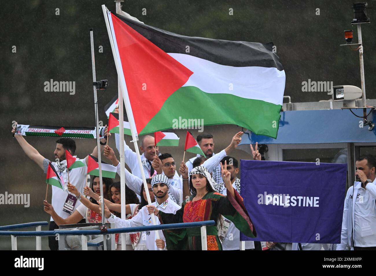 Paris, France. 26th July, 2024. Olympia, Paris 2024, opening ceremony ...