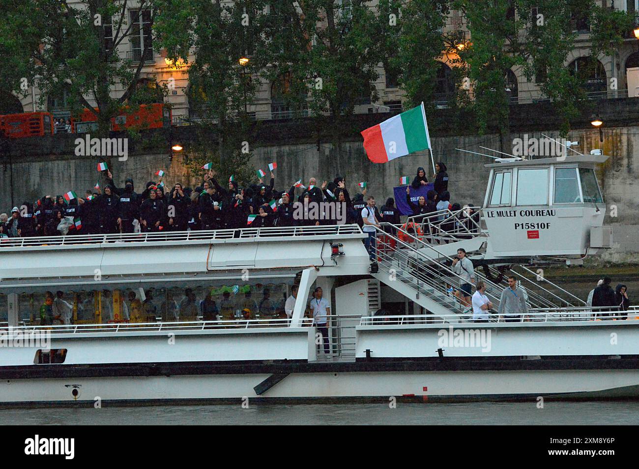 opening Cerimony run the River Seine Italian boat during Opening ...