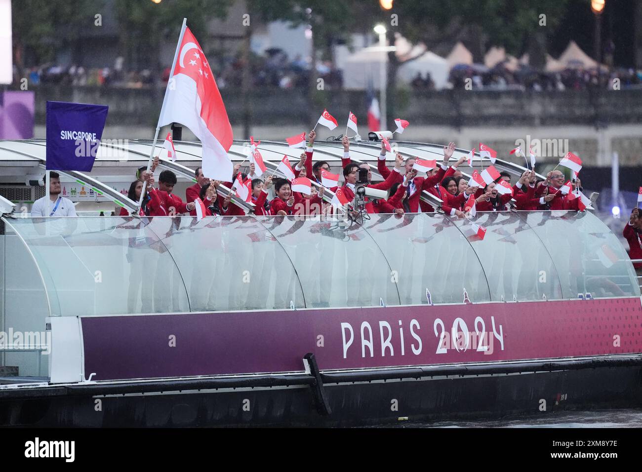 Team Singapore during the opening ceremony of the Paris 2024 Olympic ...